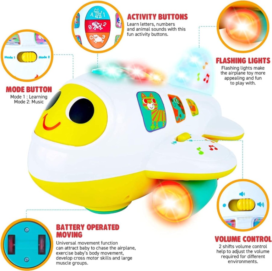 Baby Airplane Toy with Light and Music Electronic Baby Learning Toys ...