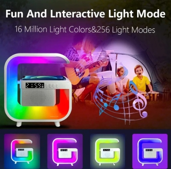 Wireless Charging Light Up Speaker LED Wireless Table Speaker Color ...